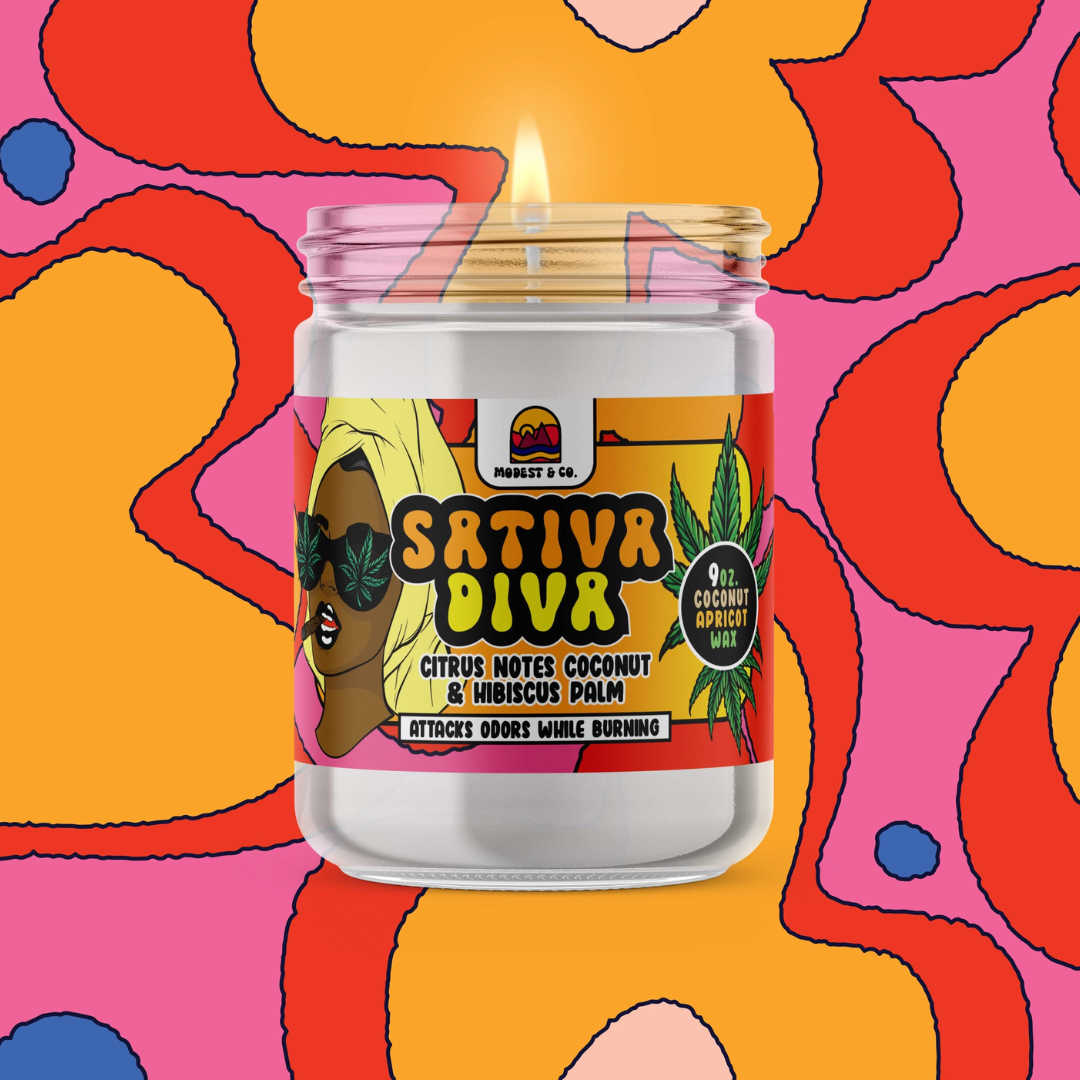 Sativa Diva Odor Killing Candle - Citrus & Tropical – Modest & Co